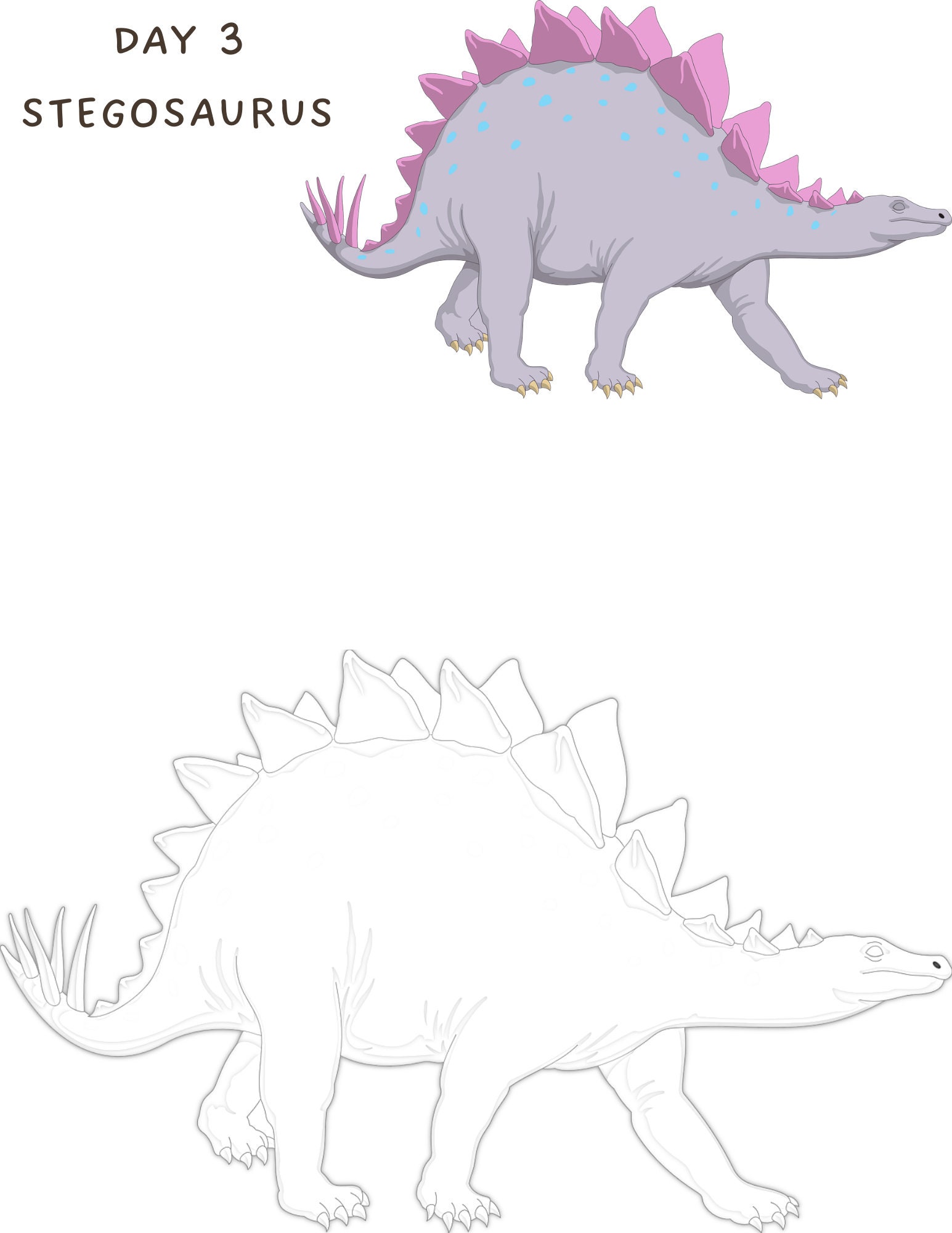 30 Day Dinosaur Coloring Book for Kids Childrens Sketchbook Coloring ...