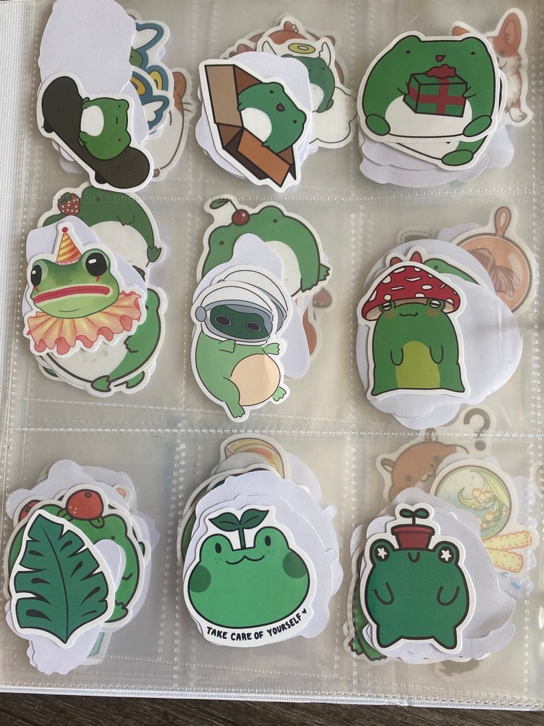 Green Pack. Any Green/frogs Sticker 5 Pack - Etsy