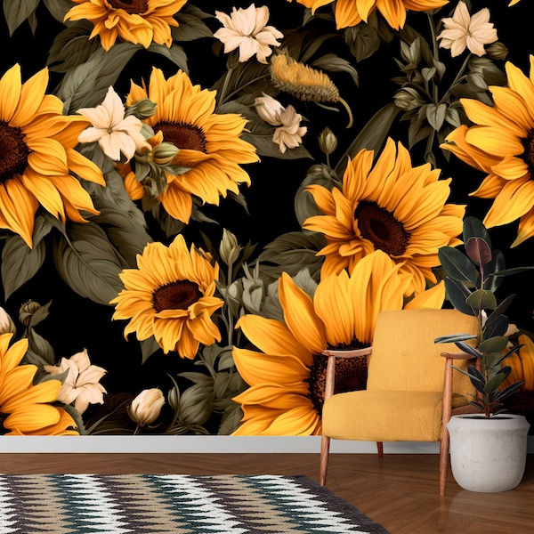 Sunflower Wallpaper - Etsy