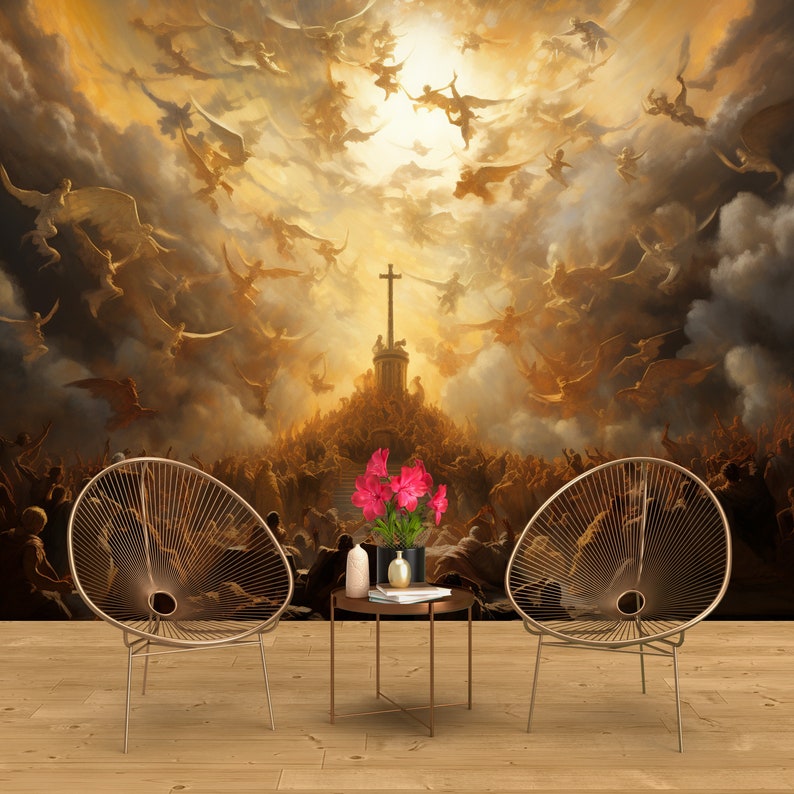 Renaissance Painting Wallpaper People Around the Sign of the Cross ...