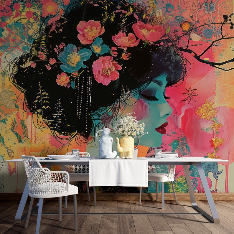 Female Beauty Salon Wallpaper, Wall Mural for Hairdresser, Beauty ...
