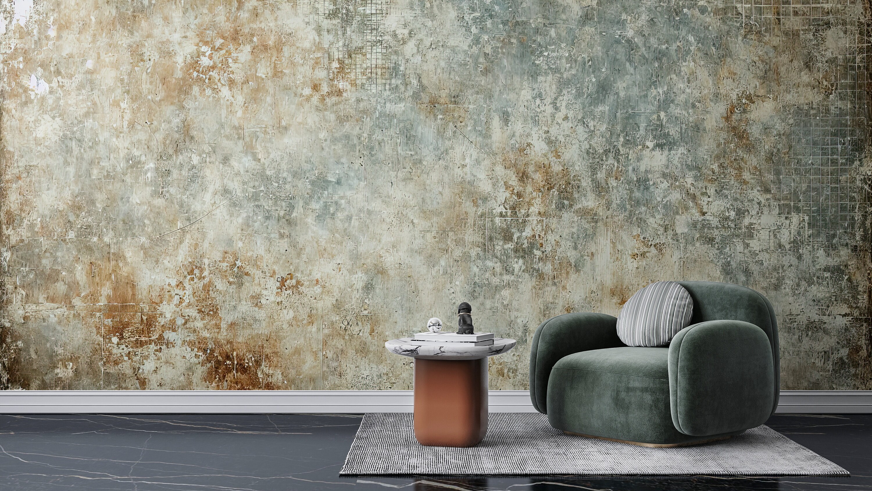 Vintage Plaster Textured Wallpaper, Minimal Living Room and Bedroom ...