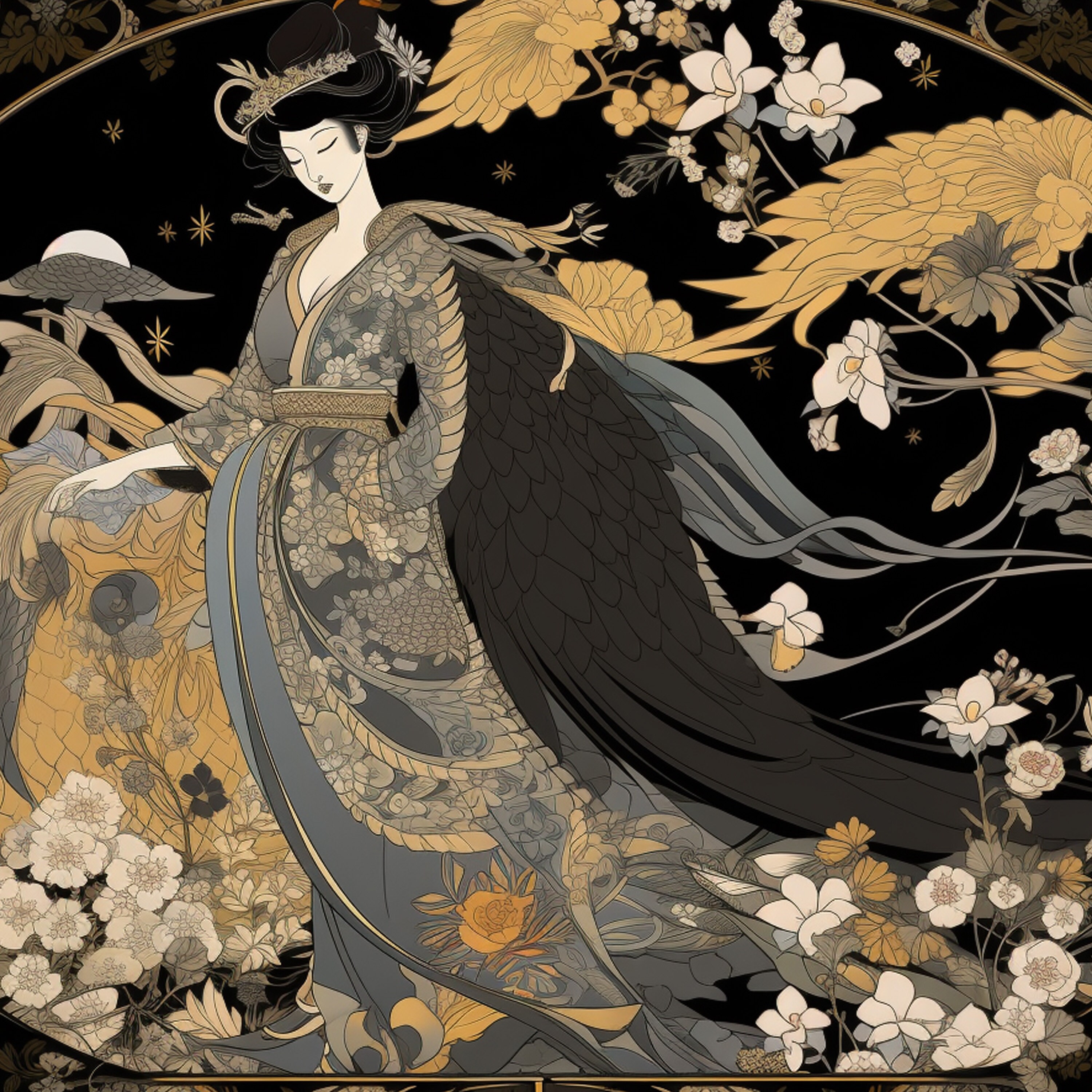 Japanese Floral Mural, Rattan Wallpaper, Removable Wall Decor - Etsy