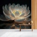 3D White Lotus on the Water Wallpaper for Living Room, Bedroom and ...