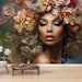 Abstract Woman Art Wallpaper for Hairdresser and Beauty Salon Decor ...