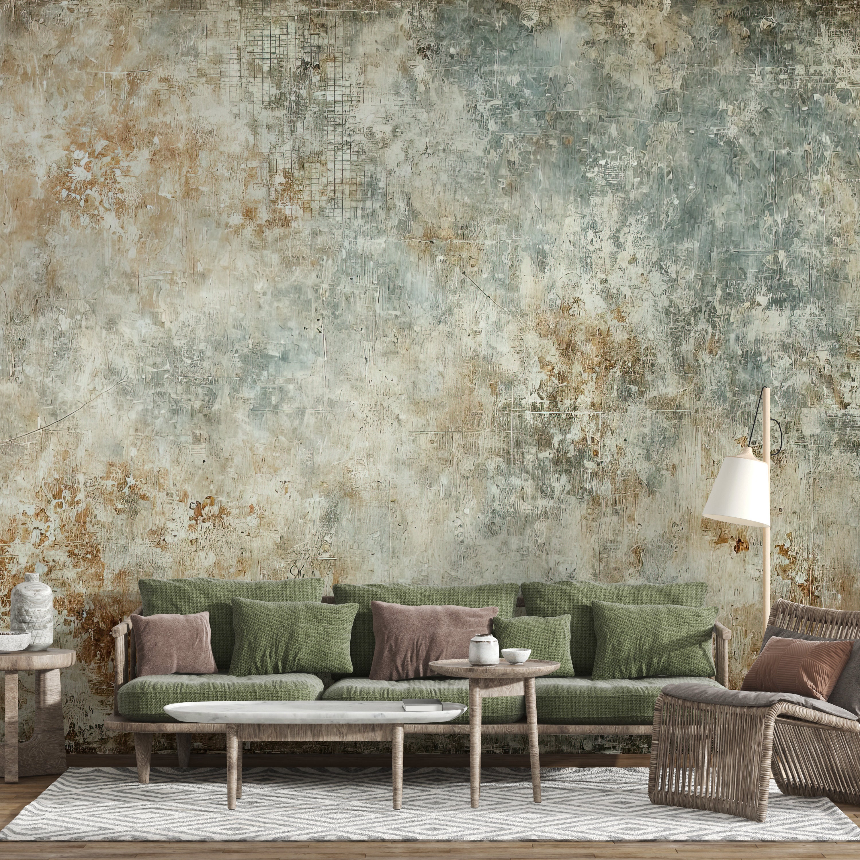 Vintage Plaster Textured Wallpaper, Minimal Living Room and Bedroom ...