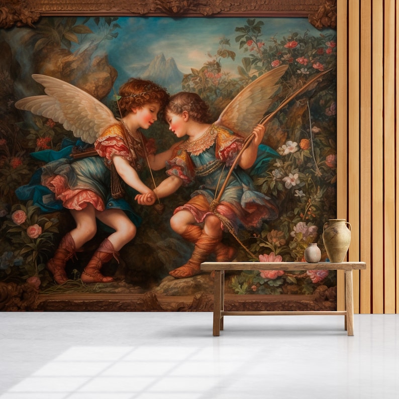Greek Mythology Eros and Psyche Wallpaper, for Living Room, Bedroom and ...