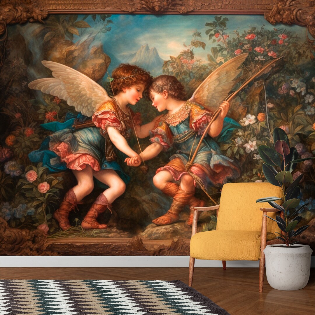 Greek Mythology Eros and Psyche Wallpaper, for Living Room, Bedroom and ...