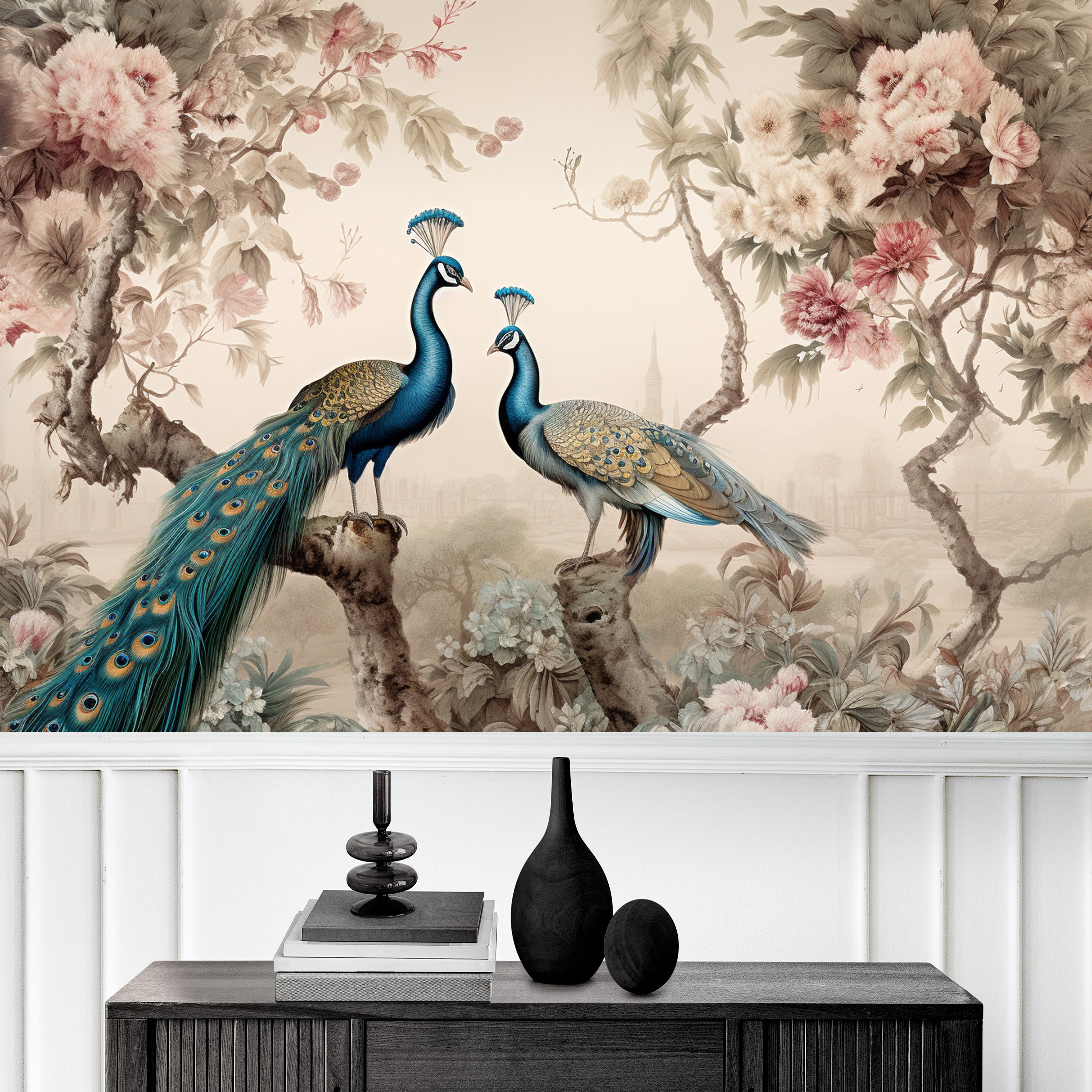 Peacock Wallpaper for Livingroom, Bedroom and Office Wall, Removable ...