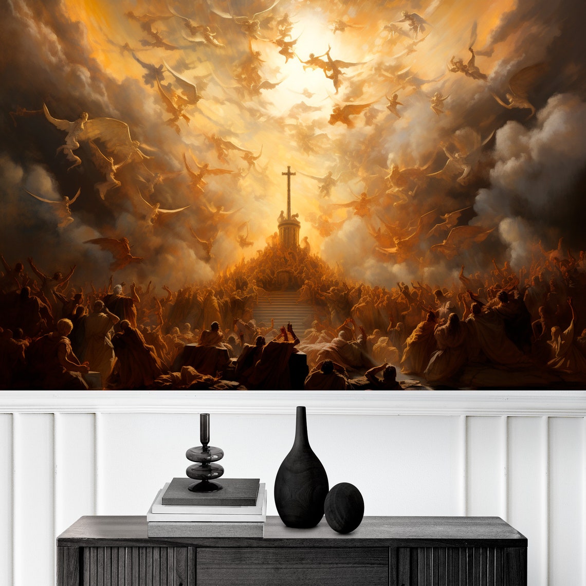 Renaissance Painting Wallpaper - People Around the Sign of the Cross ...