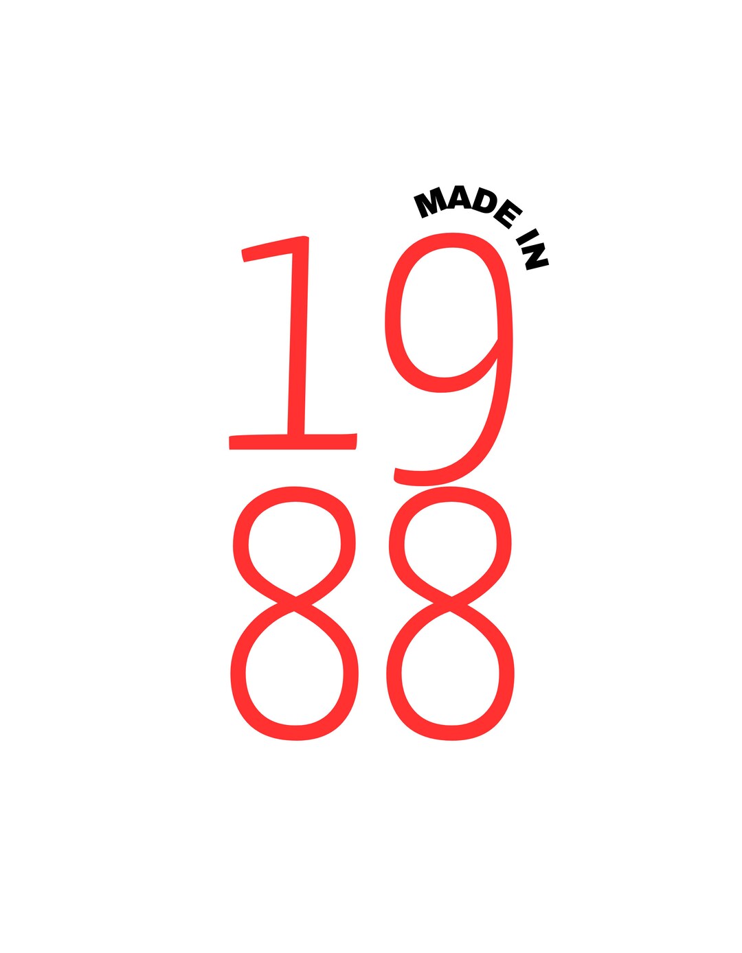 Made in 1988 SVG, 1988 SVG, 90's Baby SVG, Digital Download, Cut File ...