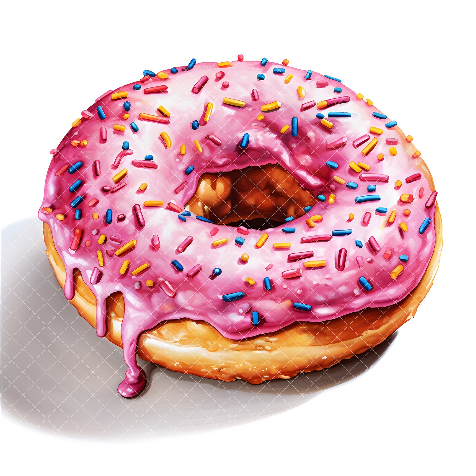 Donut Clipart Watercolor Donut Clipart Delicious Donut - Etsy