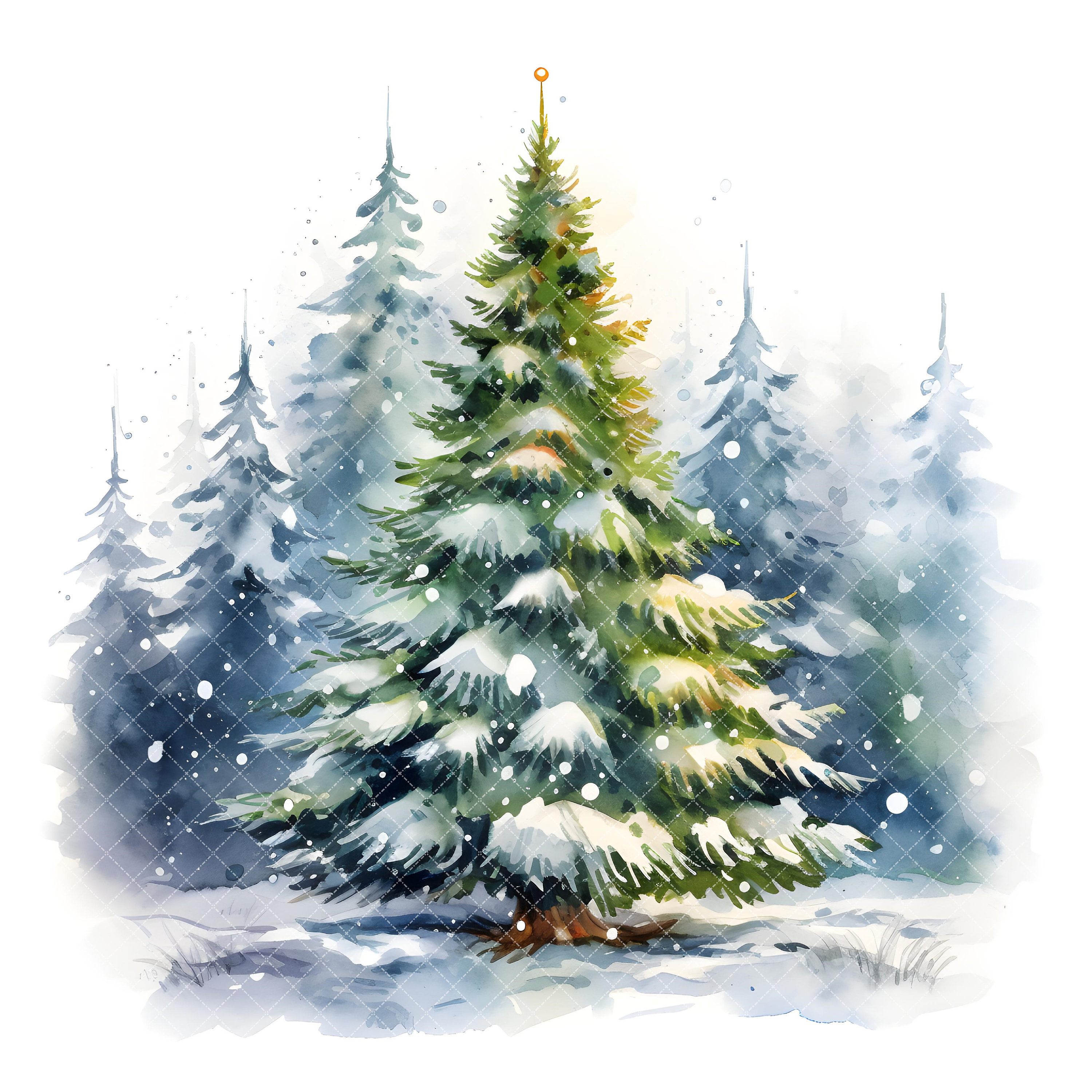 Snowy Tree Clipart Snowy Tree Art Tree Clipart Snow Clipart Winter ...