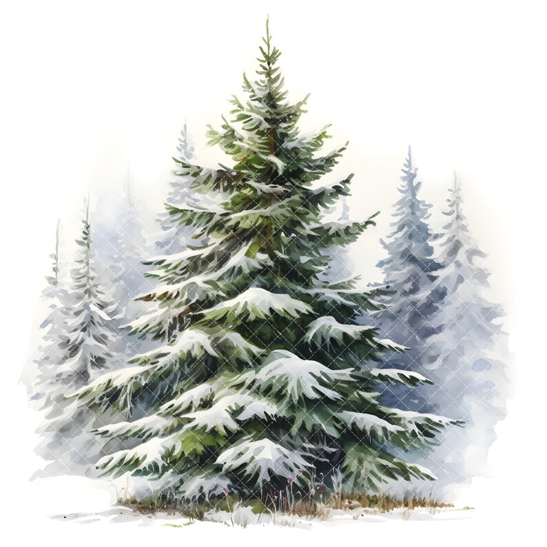 Snowy Tree Clipart Snowy Tree Art Tree Clipart Snow Clipart Winter ...