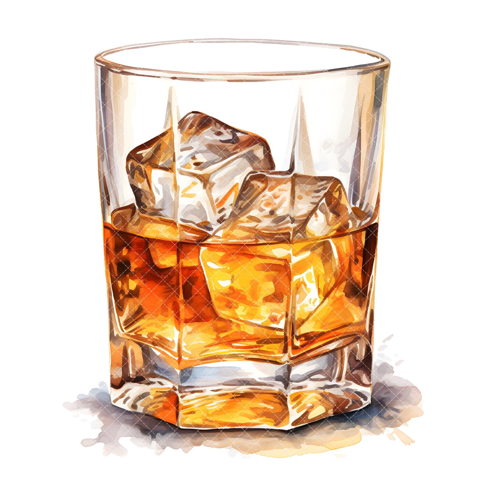 Whiskey Glass Clipart Whiskey Clipart Collection Watercolor Cocktail Drink Clipart Bundle