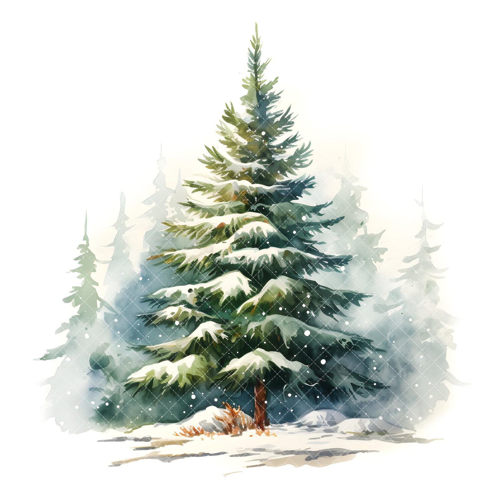 Snowy Tree Clipart Snowy Tree Art Tree Clipart Snow Clipart Winter ...