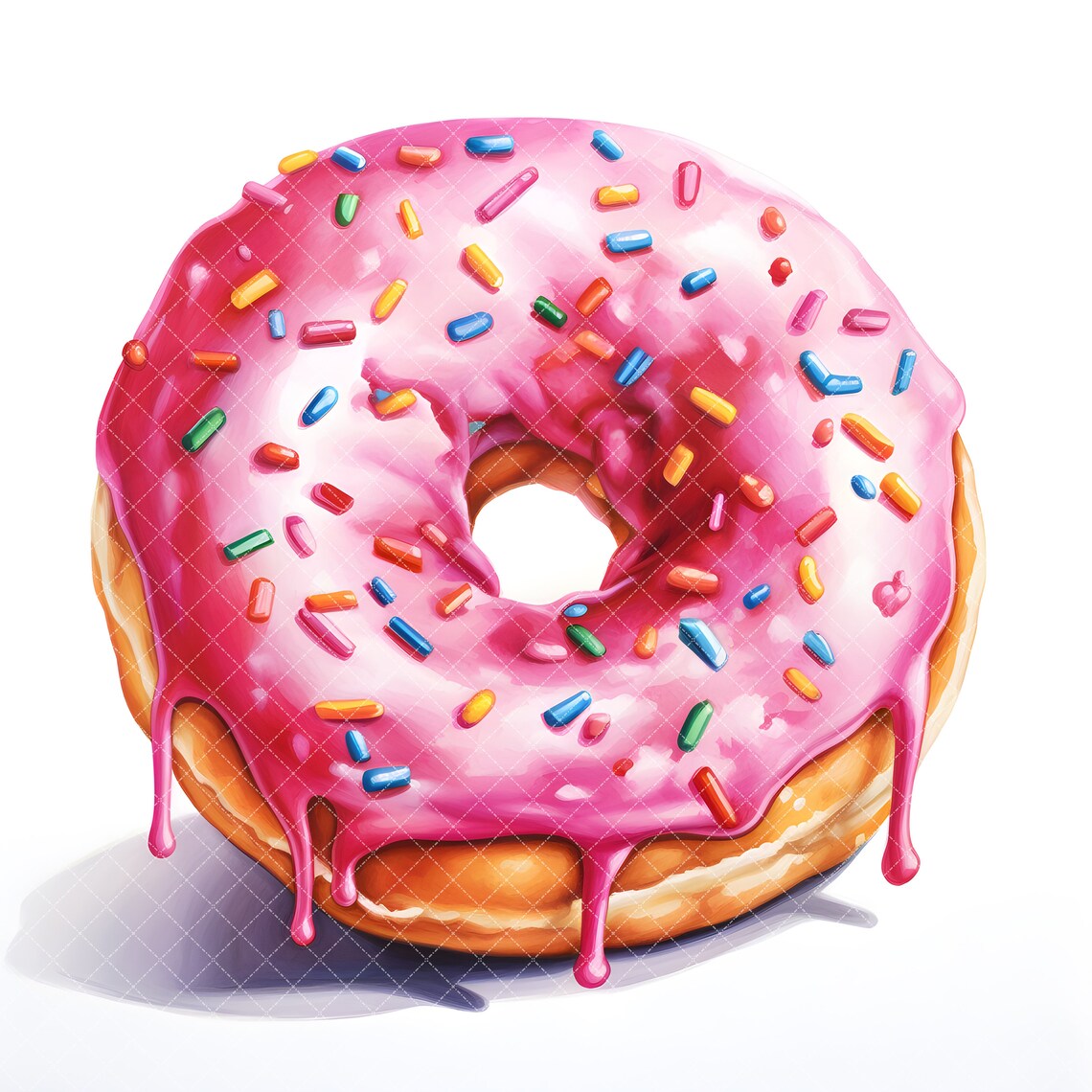 Donut Clipart Watercolor Donut Clipart Delicious Donut - Etsy