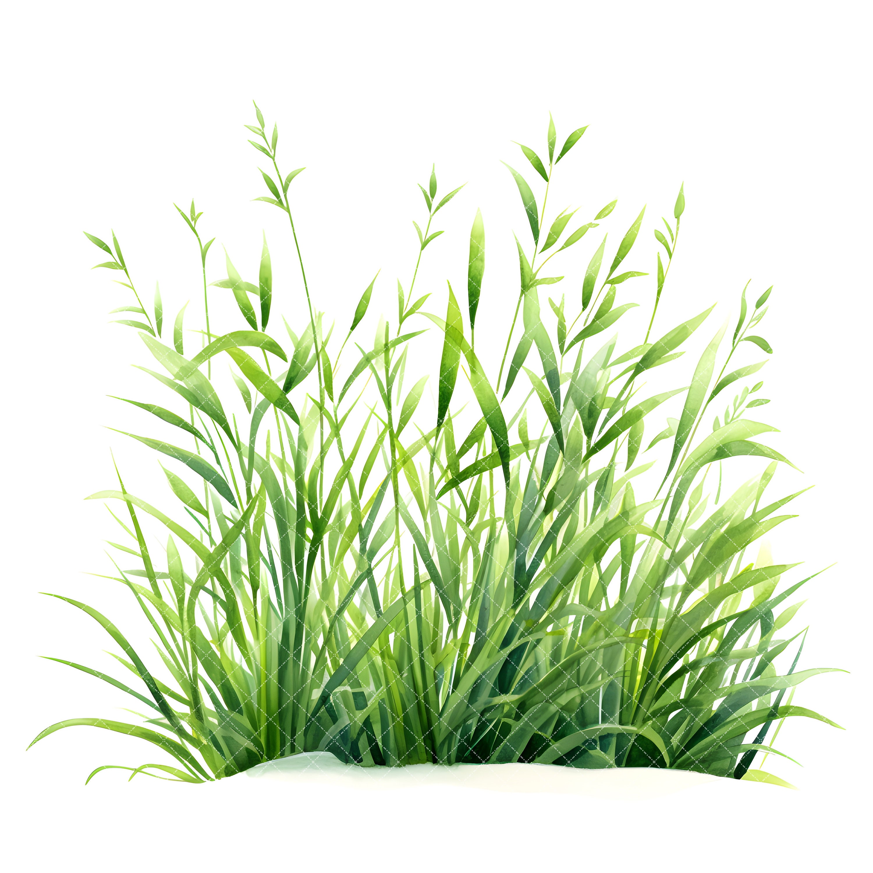 Watercolor Grass Clipart Spring Tufts of Botanical Grass Wild Grass ...