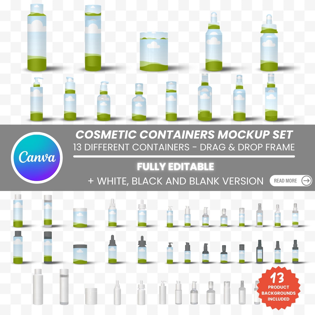 Cosmetic Container Mockup Canva Template, Canva Beauty Mockup, Canva ...