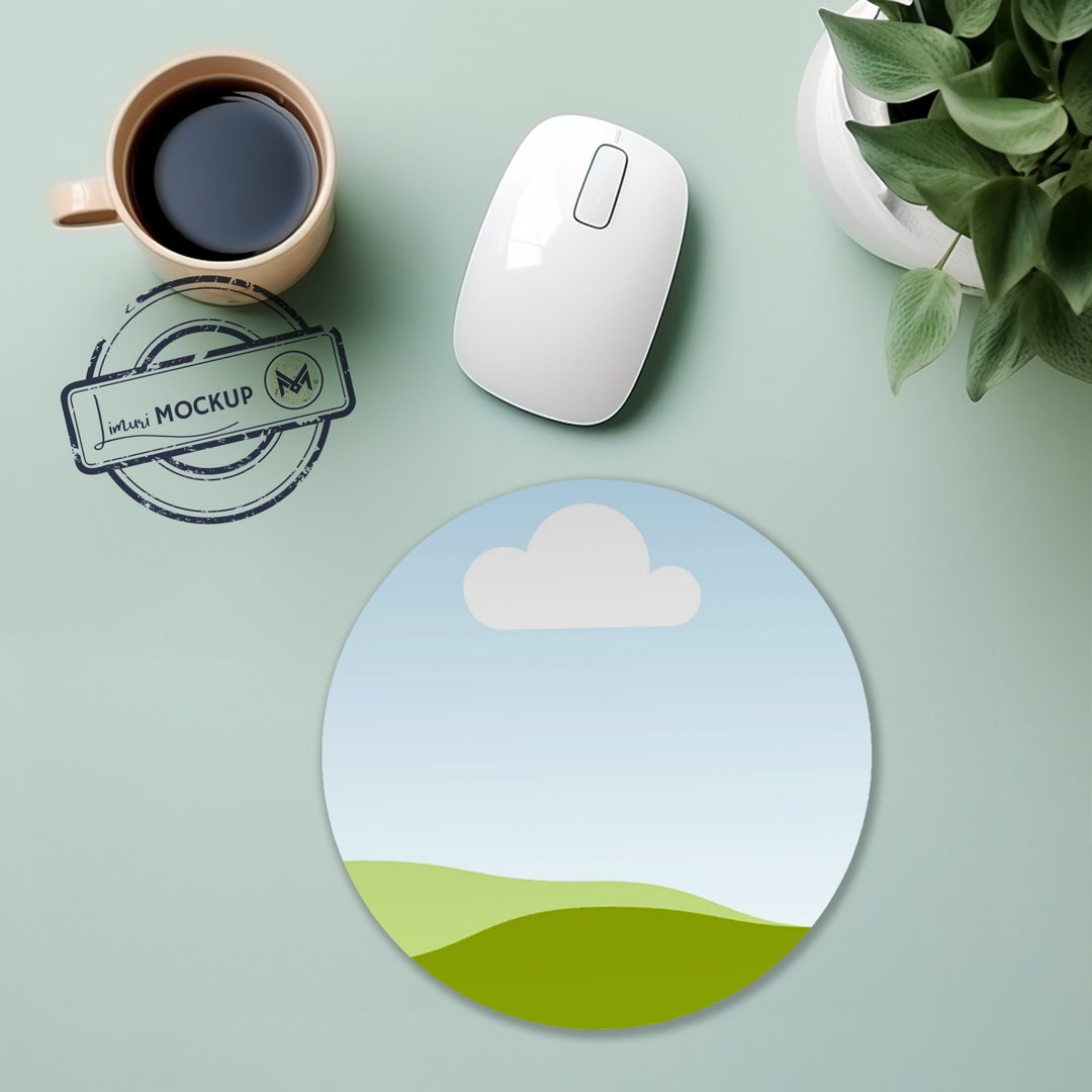 Professional Mouse Pad Mockup Round Canva Compatible Mousepad Desk Pad ...