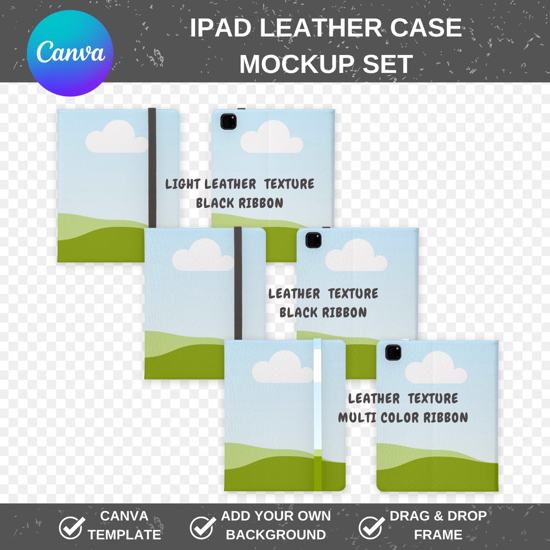 Leather iPad Case Mockup - Canva Template - Drag and Drop Frame ...