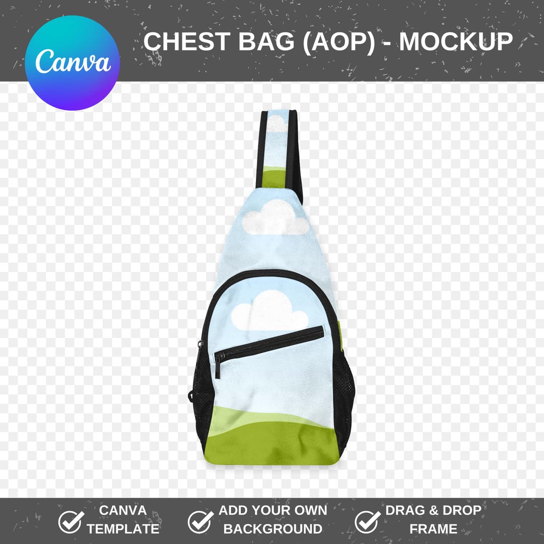 AOP Chest Bag Mockup Canva Template for Print on Demand - Easy Drag ...