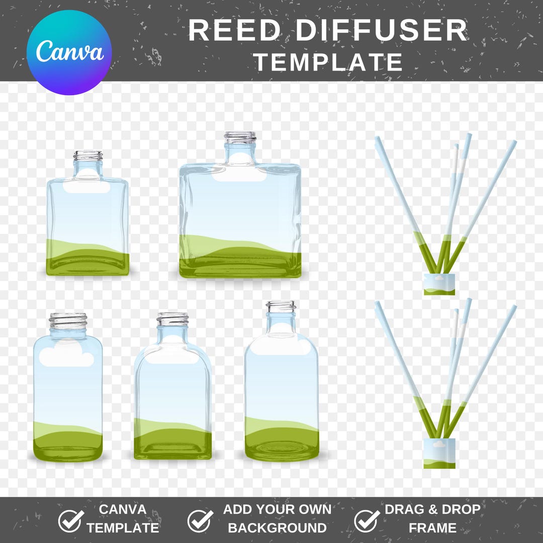 REED DIFFUSER Template, Fragrance Essential Oil Diffuser Mockup ...