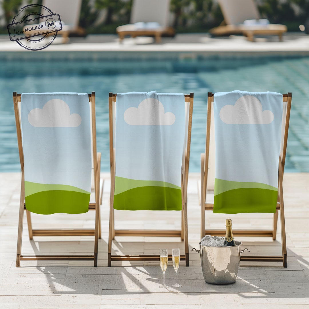 Beach Towel Mockup Set of 3 Perfect for Print on Demand and Canva ...