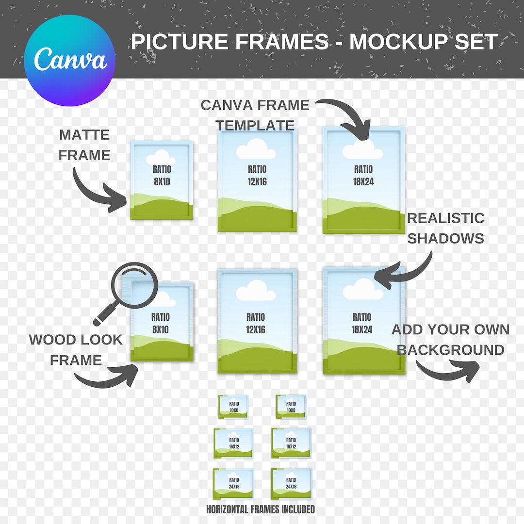 Canva Wall Art Mockup Bundle Canva Frame Mockup Canva Frame Template ...