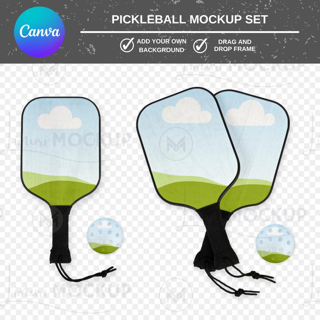 Drag and Drop Pickleball Mockup Kit With Canva Frame Template - Etsy