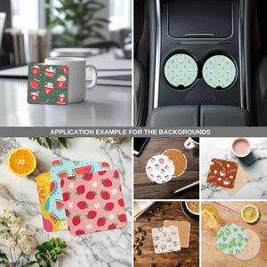 Custom Coaster Mockup Template, Round and Square (canva Frame) - Etsy