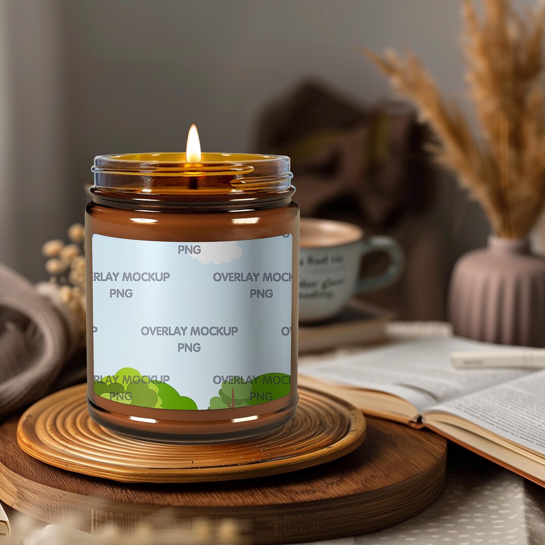 Amber Glass Candle 9oz Mockup, Soy Candle Overlay (PNG) - Etsy