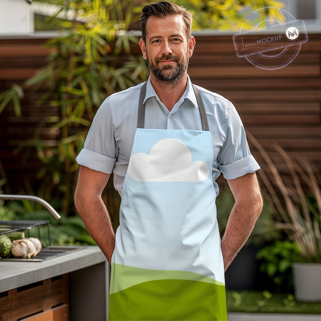 AOP Apron Mockup With Black Strap Transparent Overlay Perfect for Canva ...