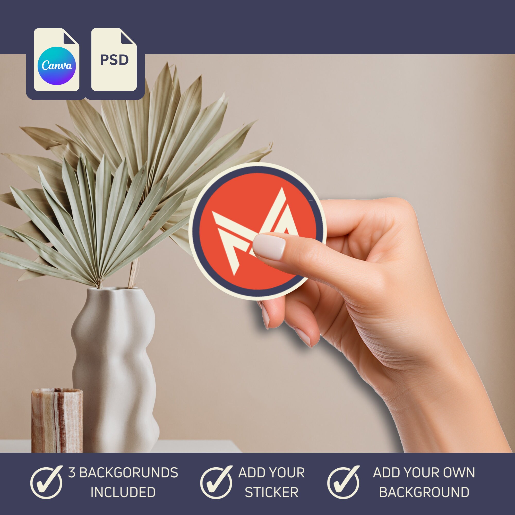 Sticker Mockup Canva Photoshop Mockup Decal Mockup Hand - Etsy