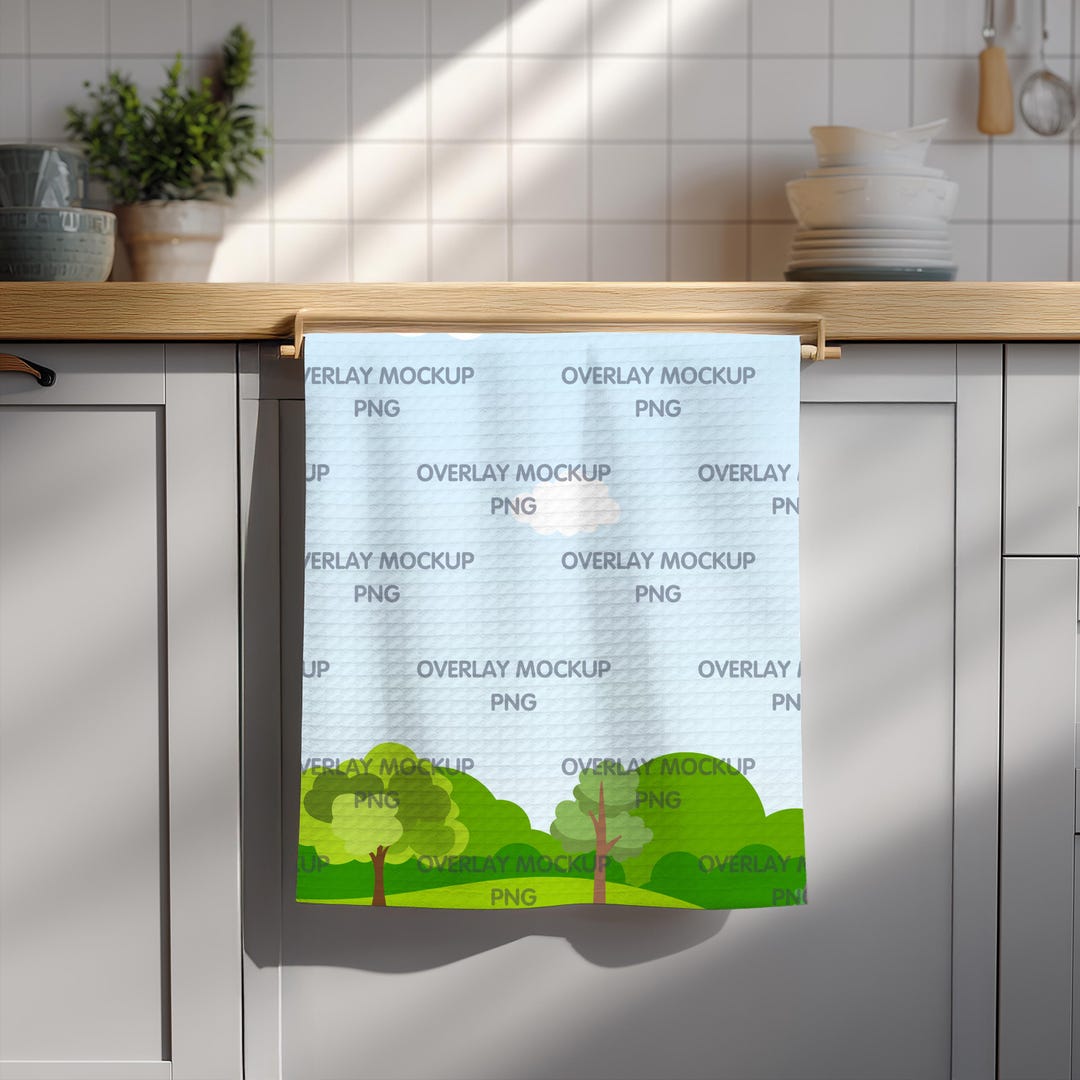 Mockup PNG de pano de prato com textura waffle – Pano de prato moderno ...