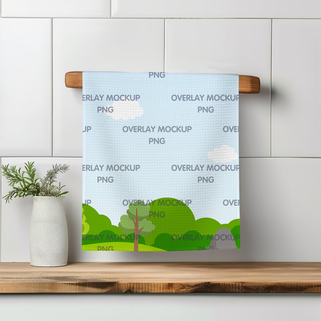 Mockup de pano de prato texturizado, compatível com Canva (PNG) - Etsy ...
