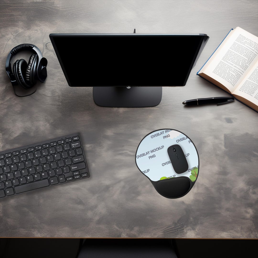 Mouse Pad profissional Mockup apoio de pulso - Compatível com Canva ...