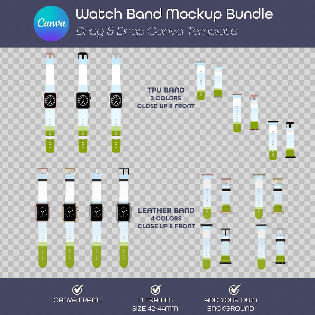 Sublimation Smart Watch Band Mockup, Canva Frame (digital Download) - Etsy