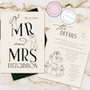 Illustrated Wedding Invitation Template Old Money Scribble ...