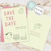 Illustrated Wedding Invitation Template Old Money Scribble ...