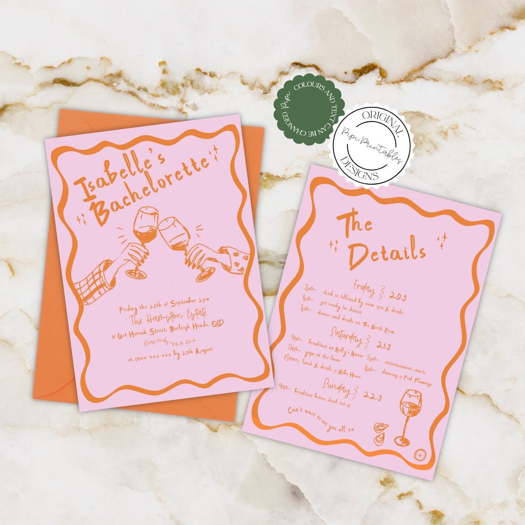 Illustrated Hens Party Invitation Template Hand Drawn Scribble ...
