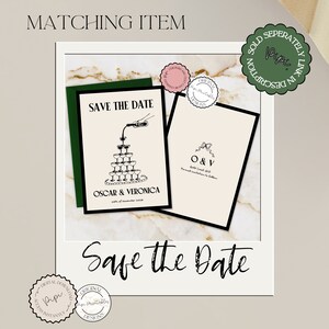 Illustrated Wedding Invitation Template Old Money Scribble ...