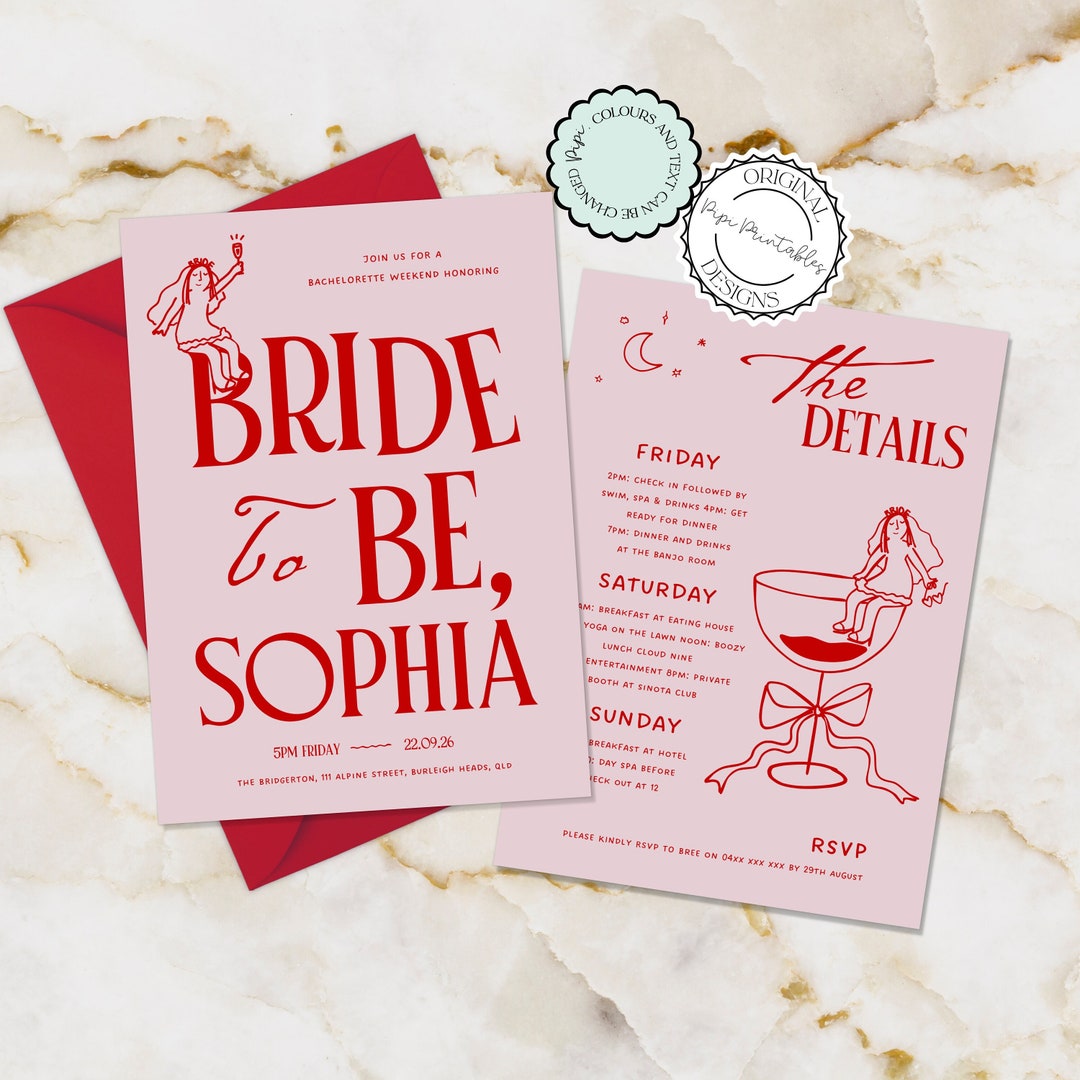 Bachelorette Party Invitation Template Hand Drawn Scribble ...