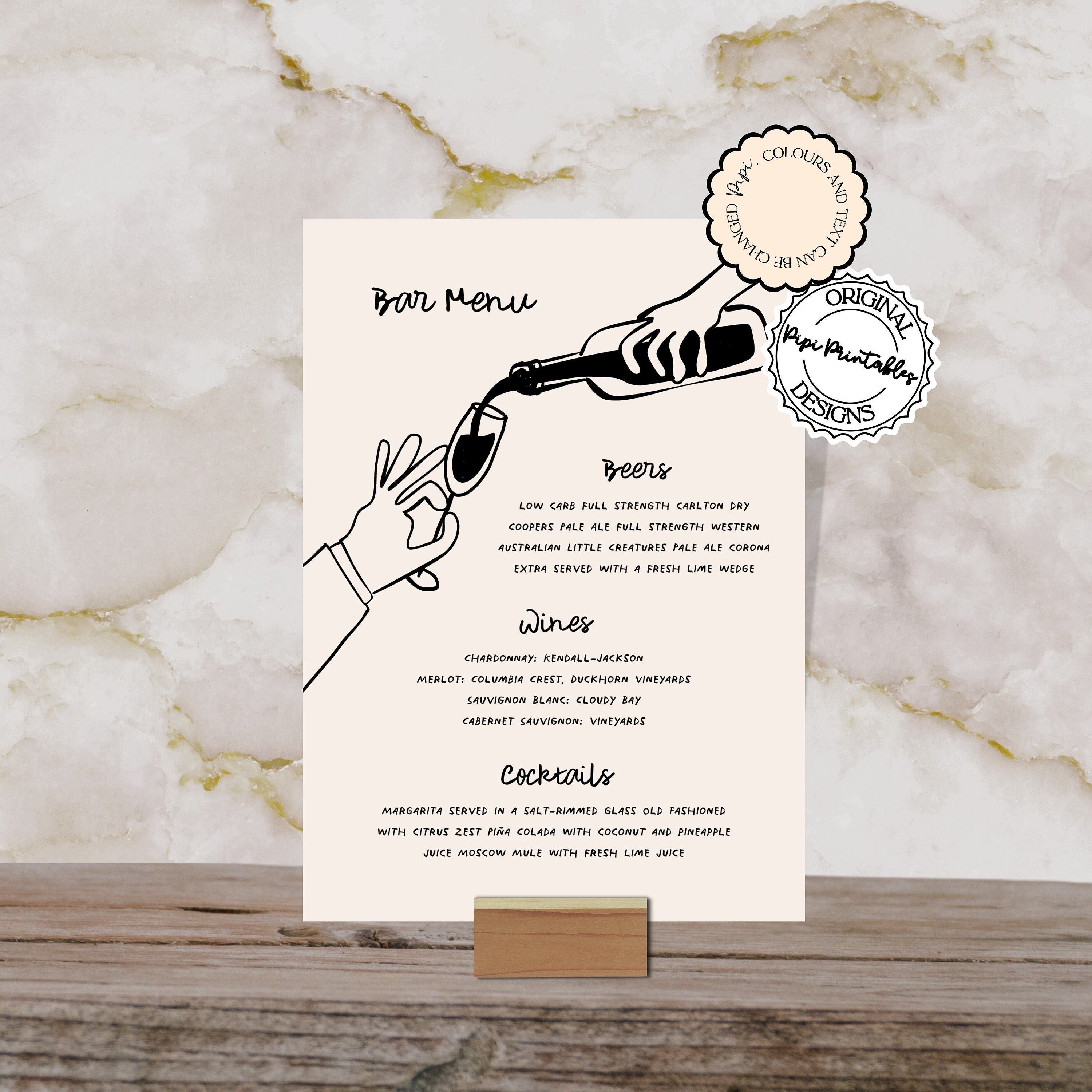 Hand Drawn Bar Drinks Menu Template Fun Scribble Illustrations ...