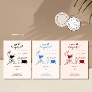 Hand Drawn Engagement Party Invitation Template Cute People Scribble ...