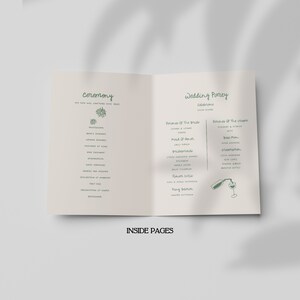 Wedding Ceremony Program Template Handwritten Scribble Illustrations ...