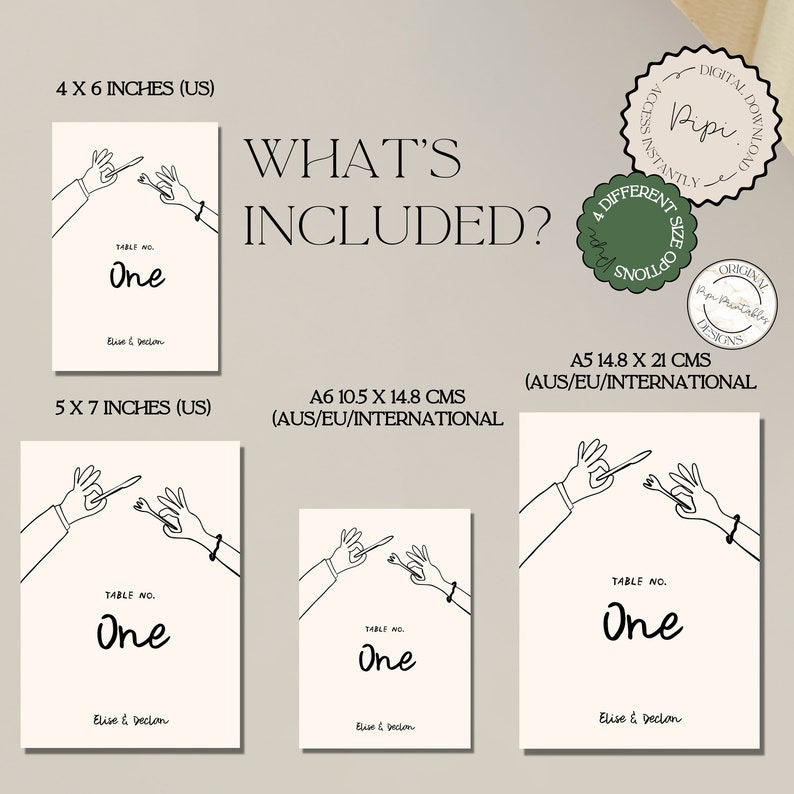 Illustrated Wedding Table Numbers Template Hand Drawn Cute Quirky ...