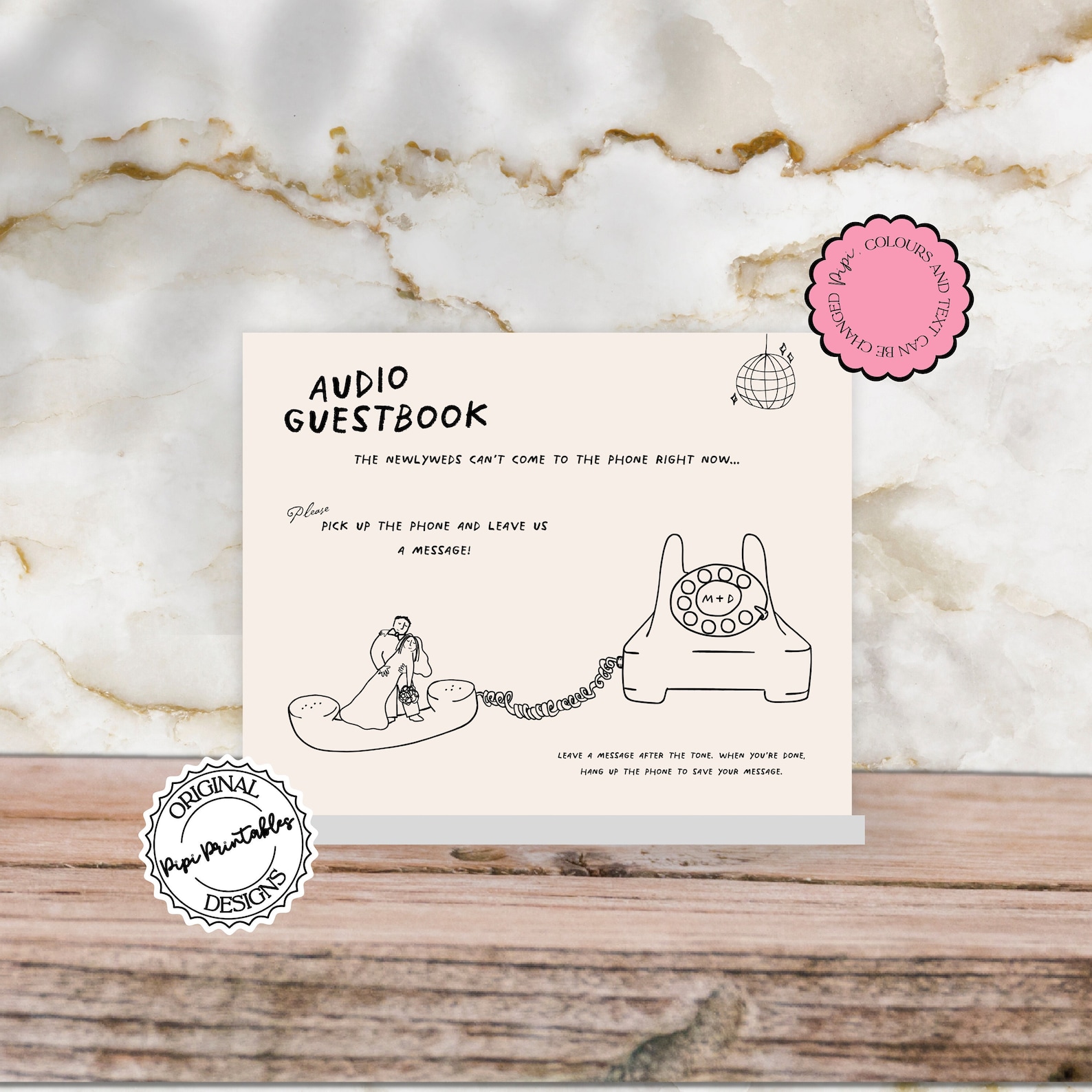 Audio Guest Book Sign Template Hand Drawn Scribble Illustrations Cute ...