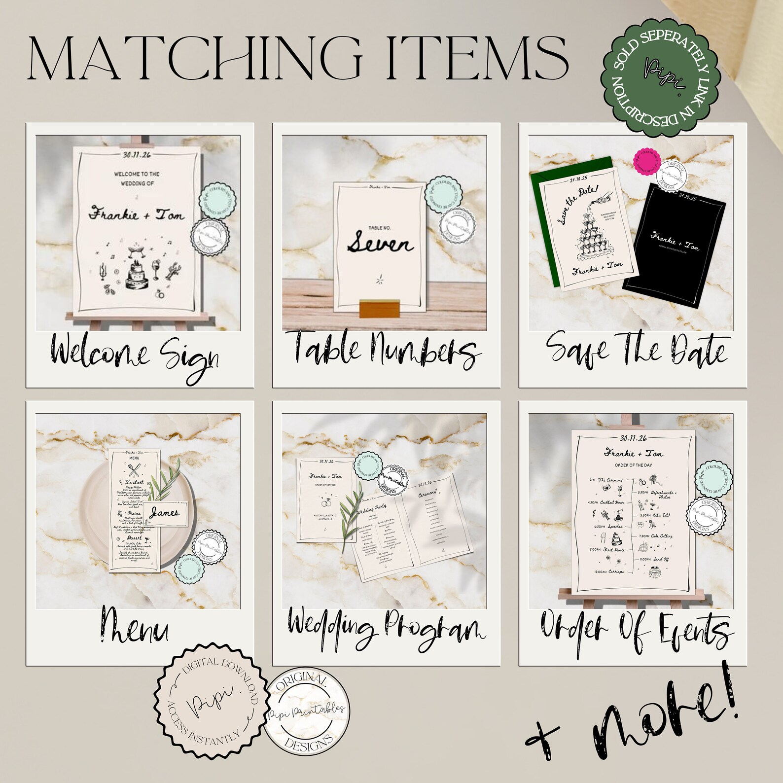 Printable Scribble Illustrated Wedding Invitation Handwritten - Etsy