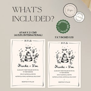 Printable Scribble Illustrated Wedding Invitation Handwritten Wedding ...